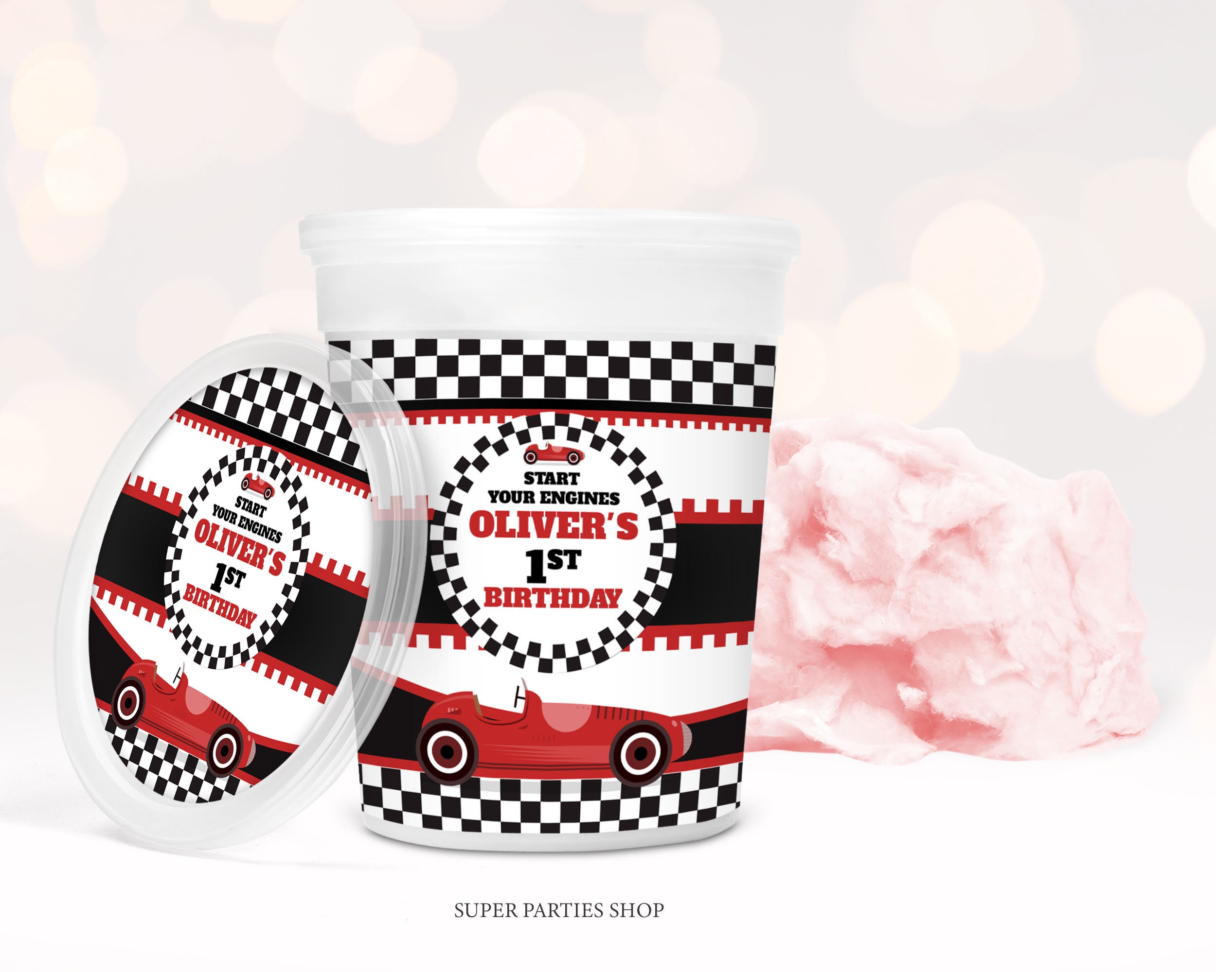 Race Cars Cotton Candy Label Printable Roadster Birthday | Etsy
