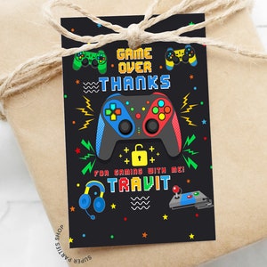 Gamer Favor Tag Label Printable Custom Thank Tag Gamer - Etsy