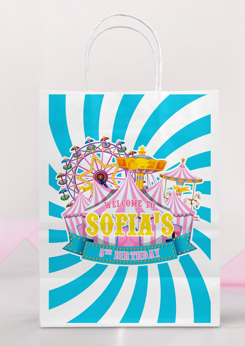Circus Gift Bags Label Printable Circus Tent Favor Bag | Etsy