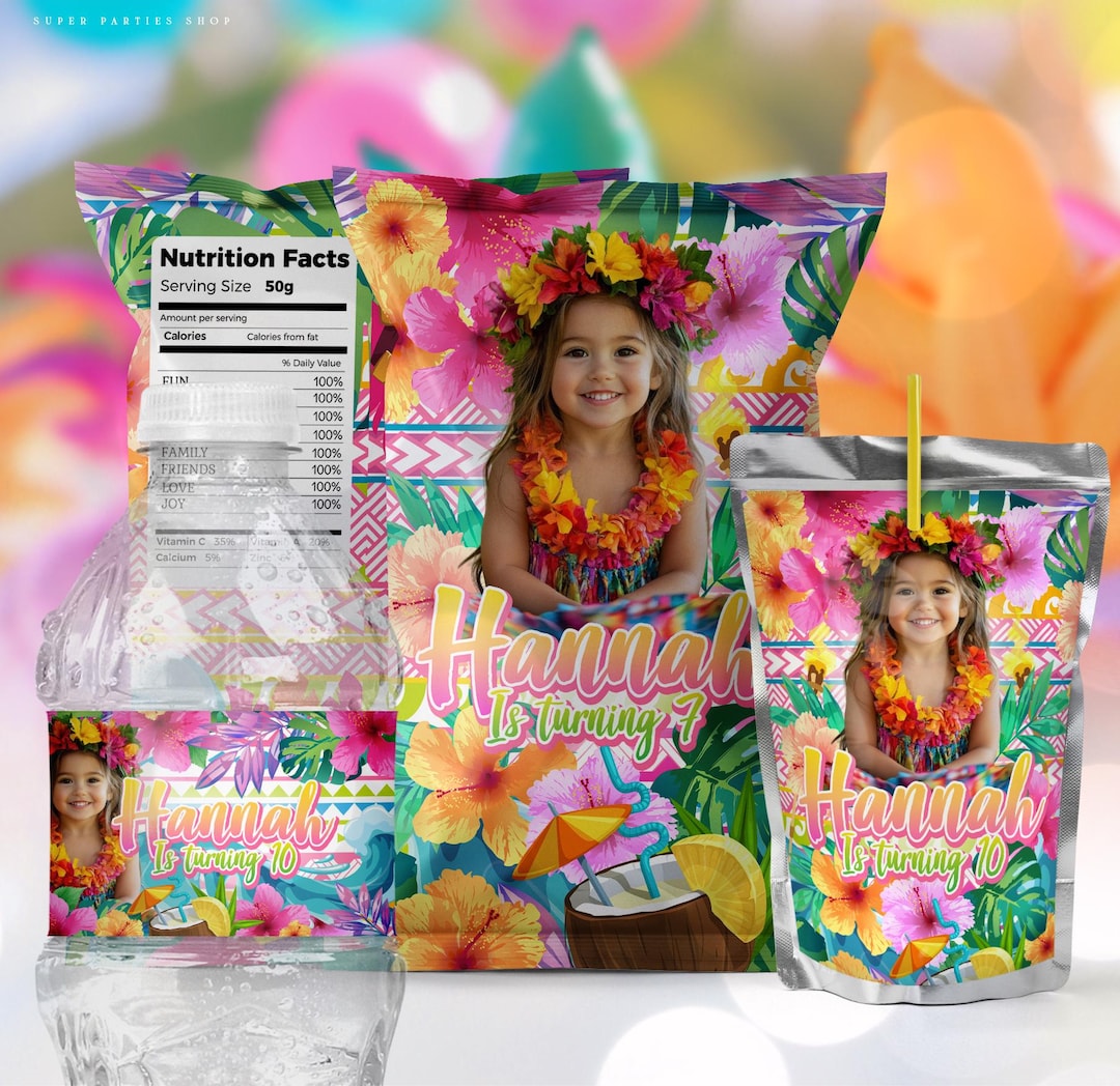 Luau Bundle Kit Printable, Aloha Favors, Tropical Party Favor,hawaiian ...