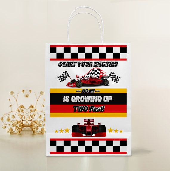 Race Cars Gift Bag Label Printable Roadster Birthday Racing | Etsy