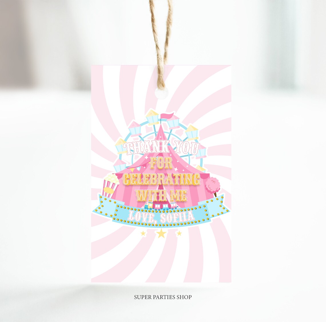 Circus Favor Tag Label Printable Circus Sticker Birthday - Etsy
