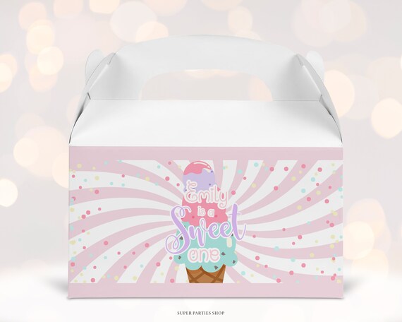 Ice Cream GABLE Box Label Printable Snack Treat Ice Cream | Etsy