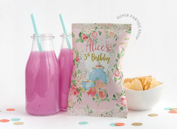 Tea Party Chip Bags Tea Party Favors Tea Party Tea Party | Etsy