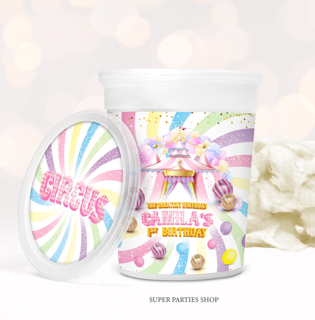 Circus Cotton Candy Label Printable Circus Cotton Tube Label - Etsy