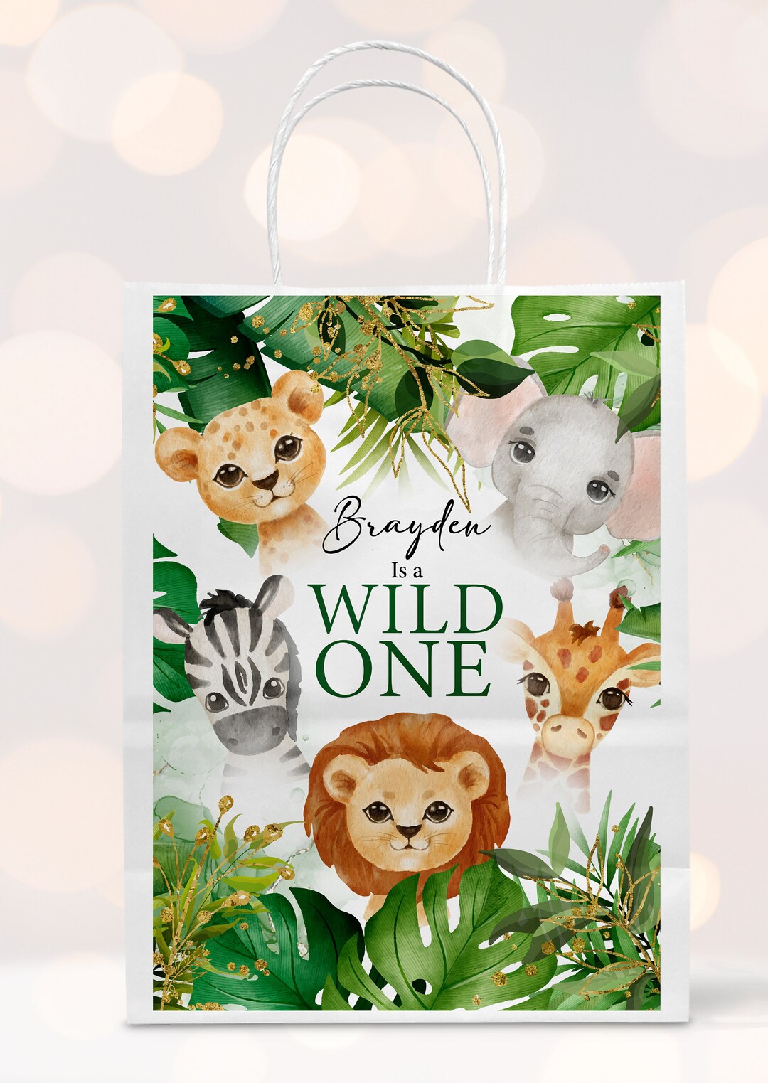 Jungle Gift Bags Label Printable , Snack Bag Safari ,wild Two, Label ...