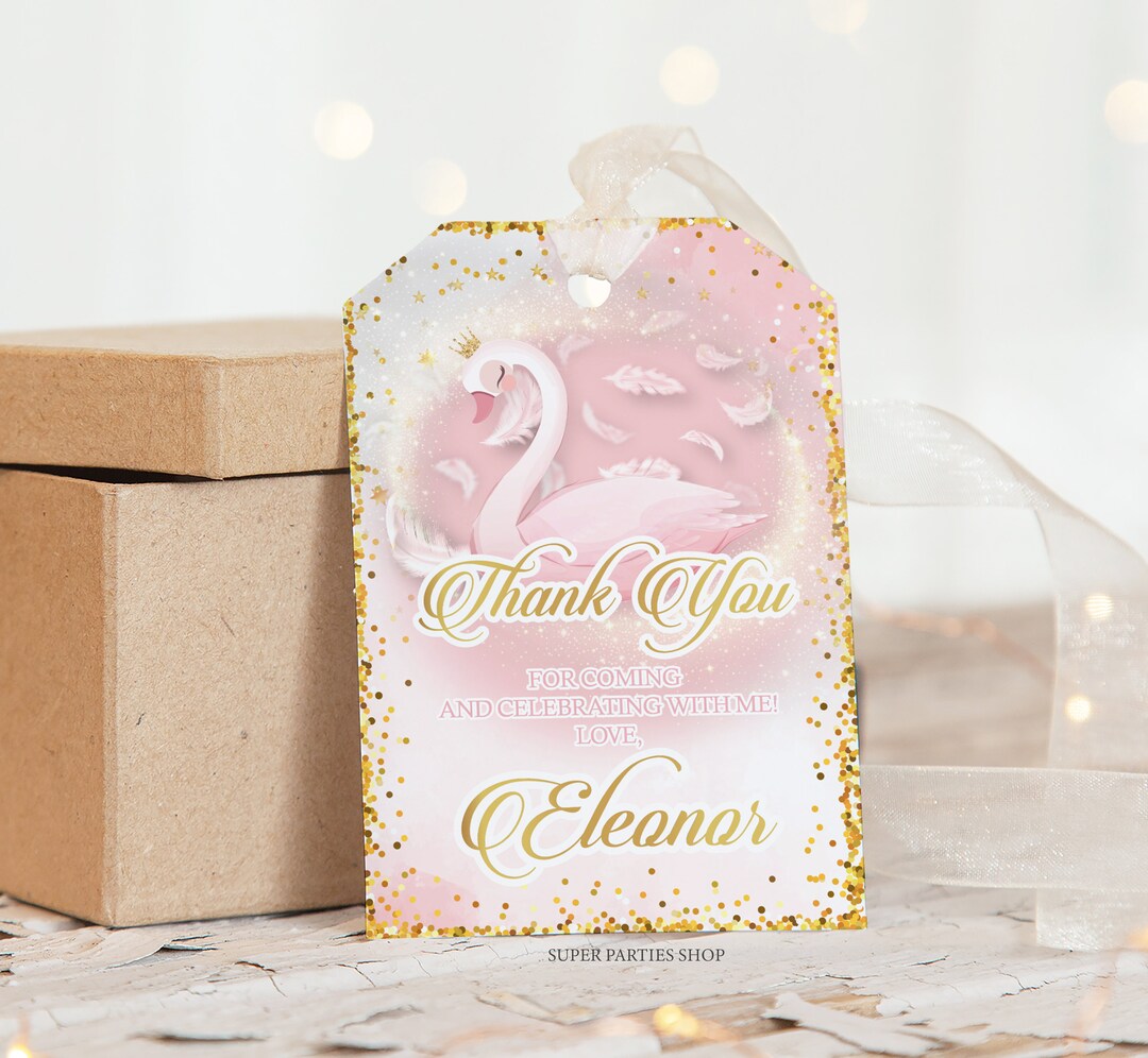 Buy Swan Favor Tag Label Printable, Snack Bag, Castle Magical Birthday ...