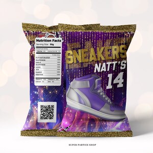 Sneakers Chip Bag Wrapper Printable, Sneaker Ball Decoration, Sneakers ...