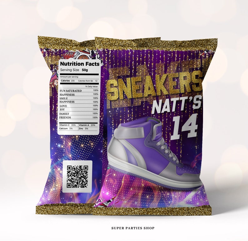 Sneakers Chip Bag Wrapper Printable Sneaker Ball Decoration - Etsy