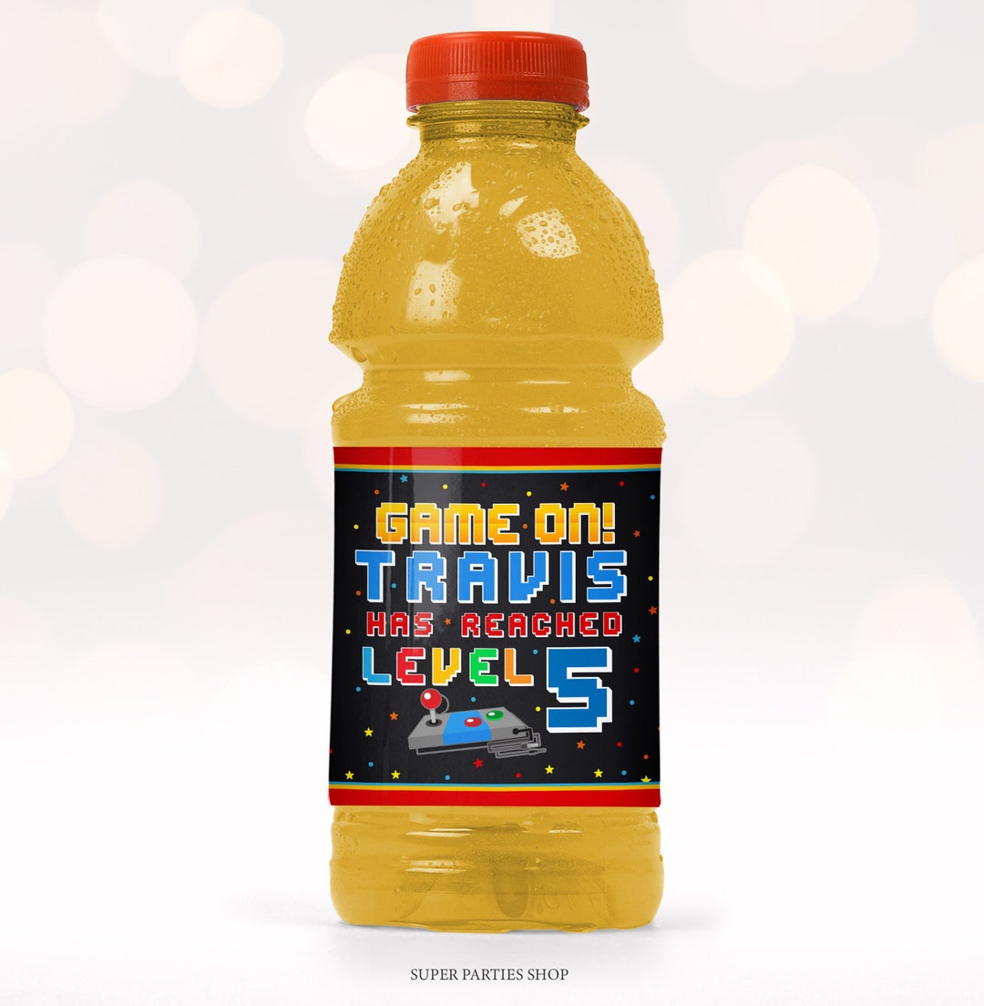 Gamer Bottle Label Printable, Sport Drink Gamer Birthday, Video Game ...