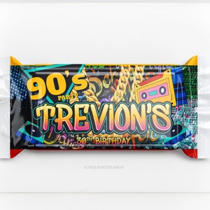 90s Printable Bundle Kit Printable, Snack Bag, Candy Bar, Throwback ...
