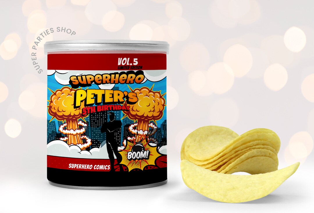 Superhero Chip Can Label Printable, Superhero Snack Bag Label ...