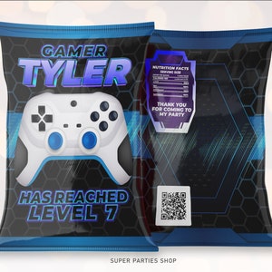 Gamer Chips Bags Printable, Custom Chip Bags, Gamer Birthday, Video ...