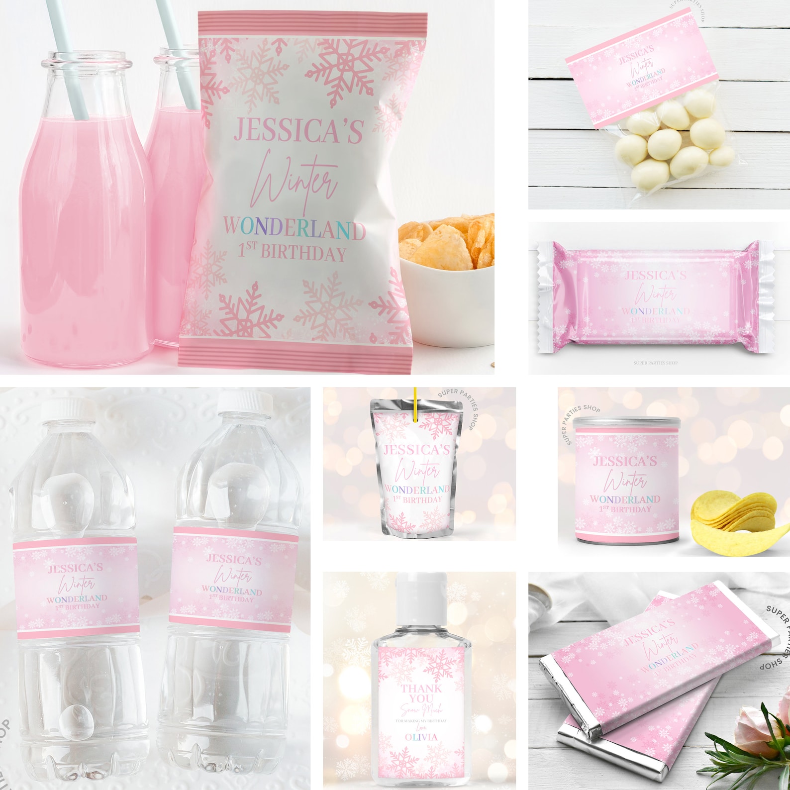 Winter Wonderland Party Bundle Kit Printable Winter - Etsy