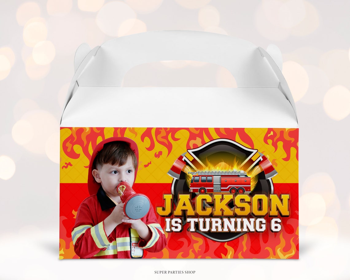 Firefighter Gable Box Label Printable Firetruck Potatoes - Etsy