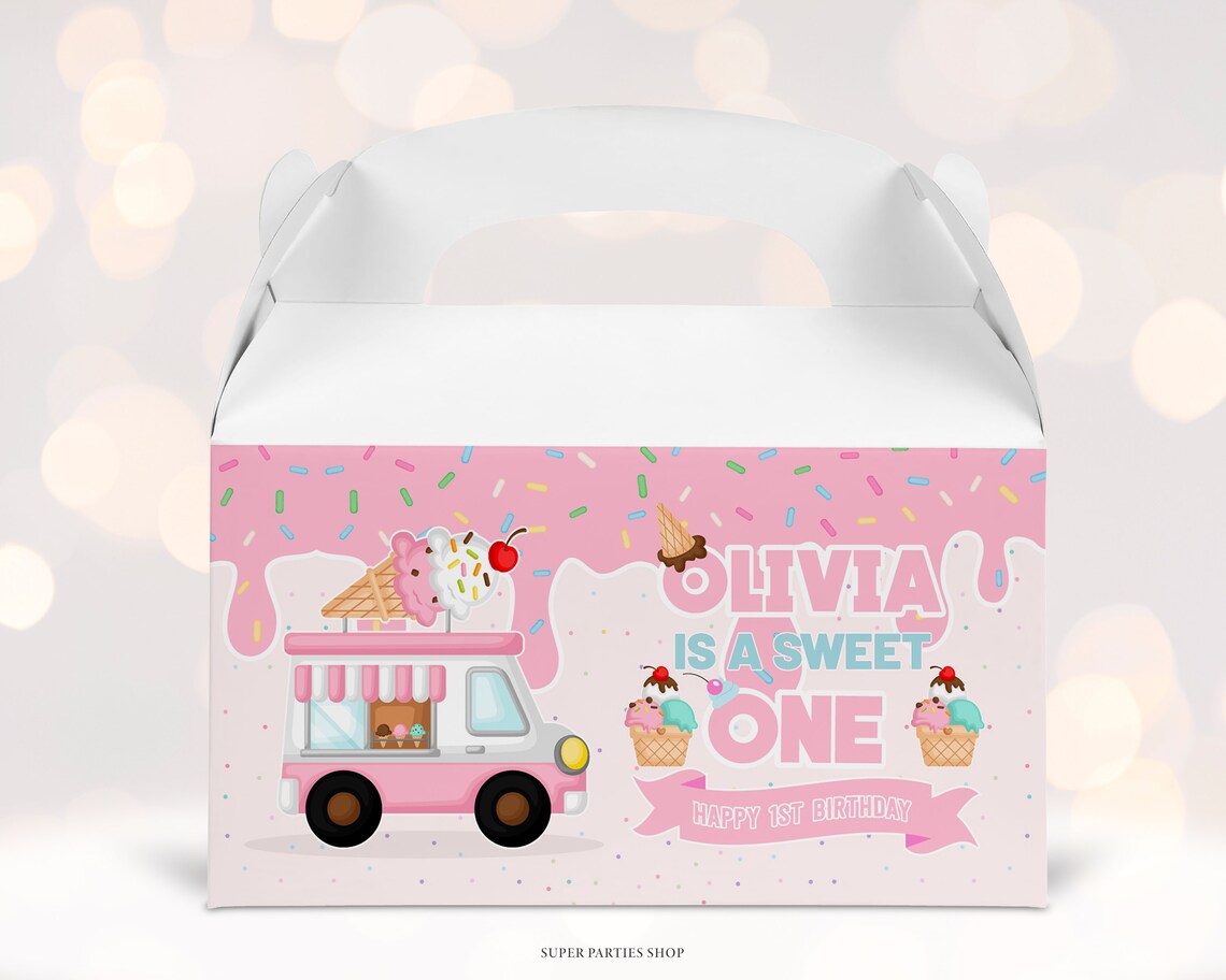 Ice Cream GABLE Box Label Printable Snack Treat Ice Cream - Etsy