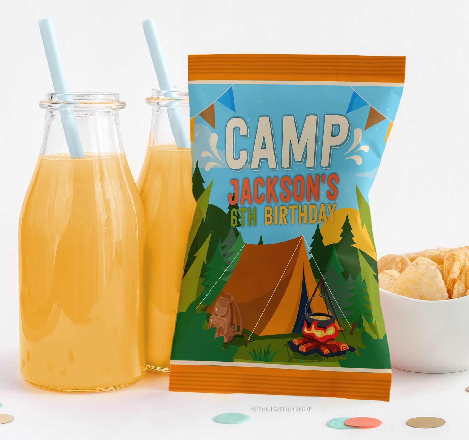 Camping Party Bundle Kit Printable Party Items Camp Party | Etsy