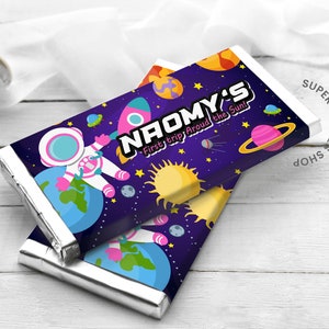 Space Candy Bar 1.55oz Printable Astronaut Birthday Gift Wrapper Galaxy ...
