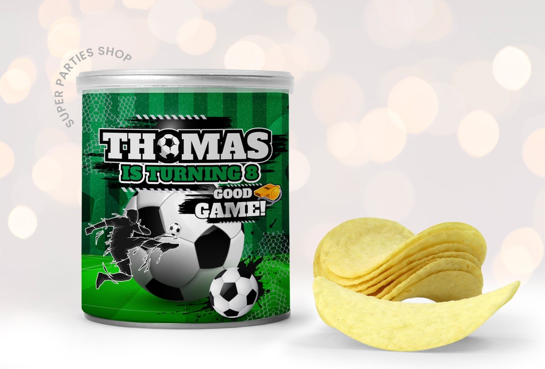 Soccer Party Chips Tube Label, Wrap Printable Soccer Wrapper, Soccer ...