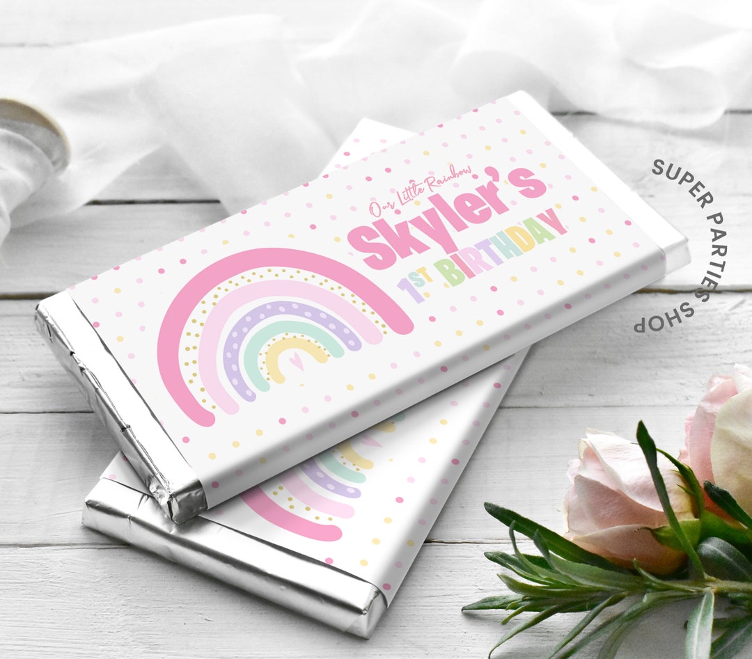 Rainbow Candy Bar 1.55oz Labels Printable Snack Treat - Etsy