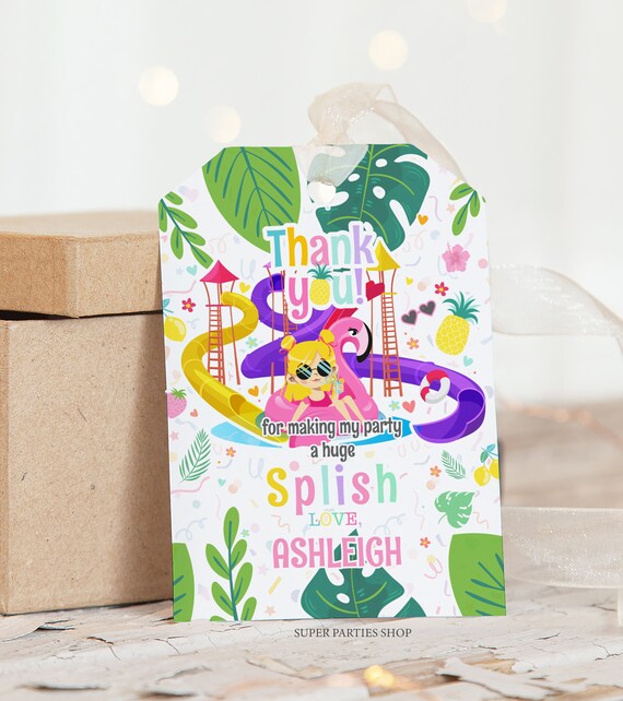 Pool Party Favor Tag Label Printable Pool Birthday Supplies - Etsy