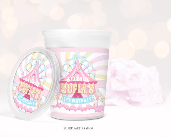 Circus Cotton Candy Label Printable Circus Cotton Tube Label | Etsy