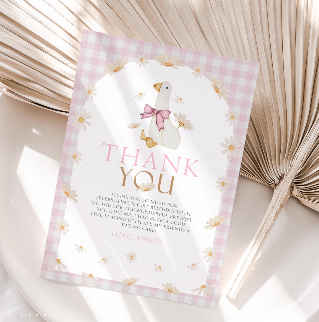 One Silly Goose Birthday Thank You Card Editable One Silly Goose Card ...