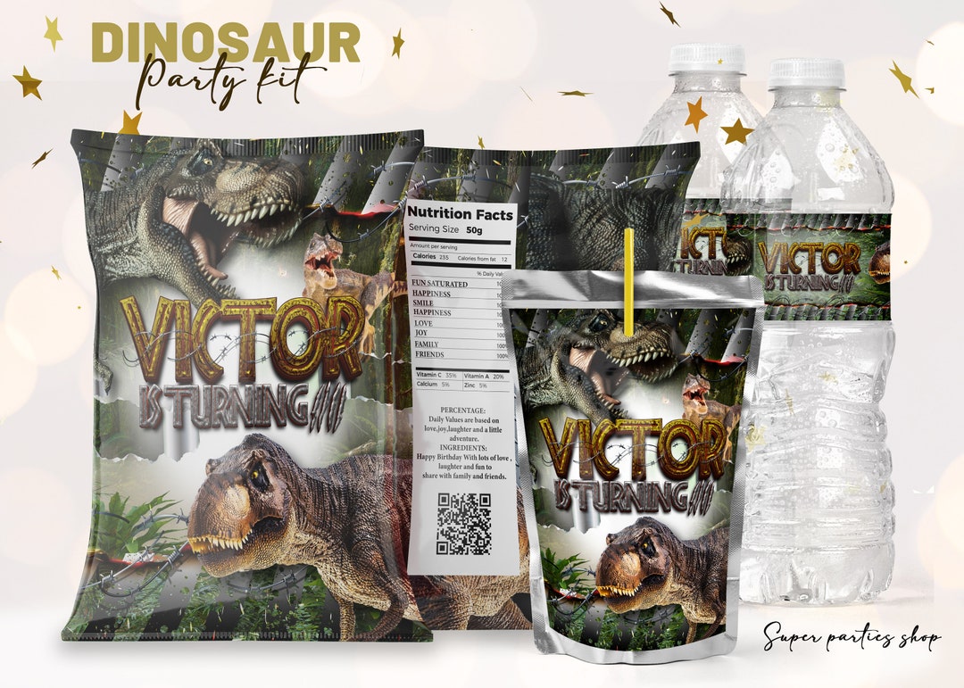 Dinosaur Bundle Party Kit Printable, Chip Bags Printable, Jurassic ...