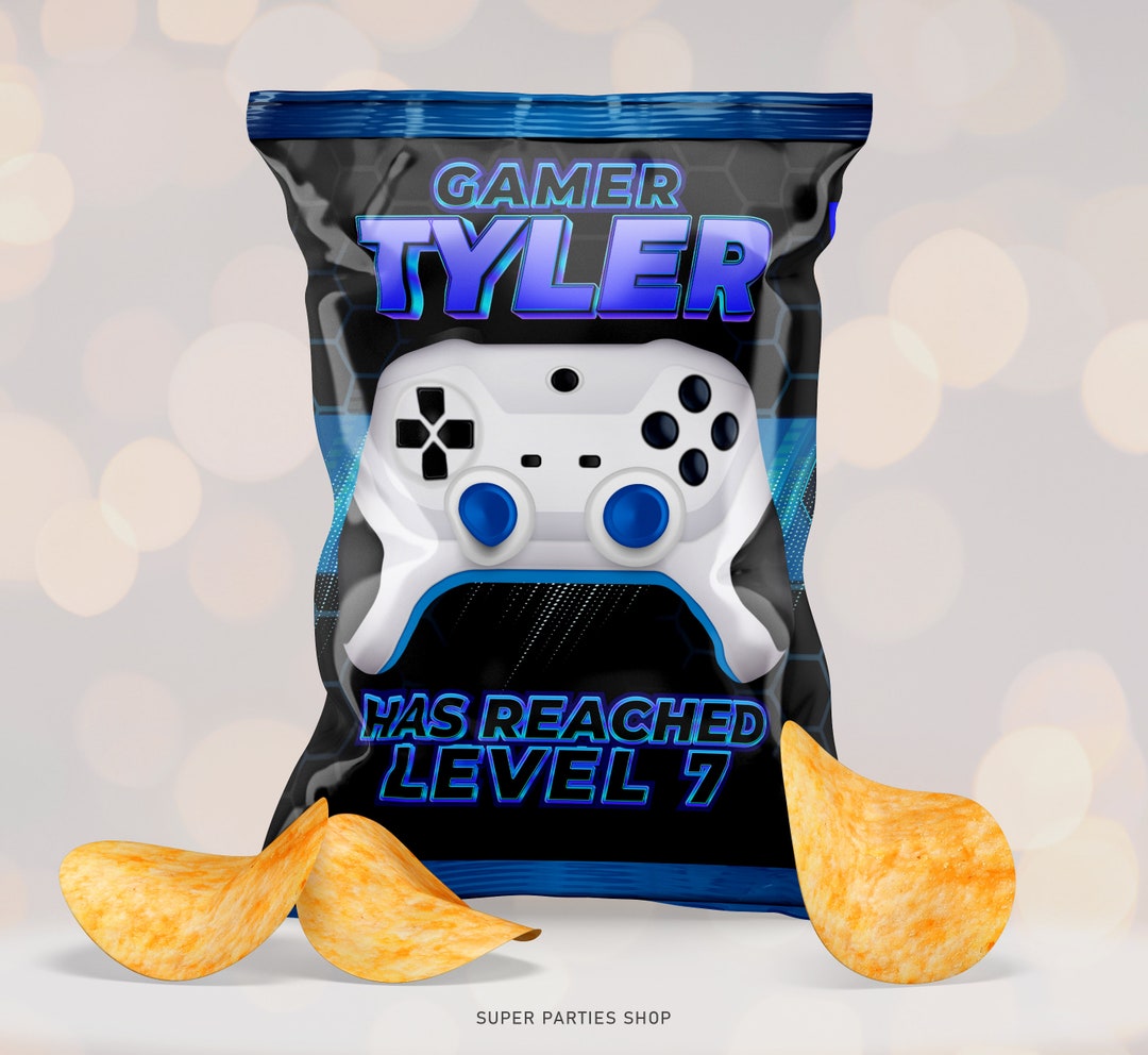 Gamer Chips Bags Printable, Custom Chip Bags, Gamer Birthday, Video ...