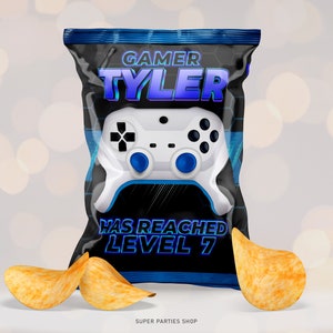 Gamer Chips Bags Printable, Custom Chip Bags, Gamer Birthday, Video ...