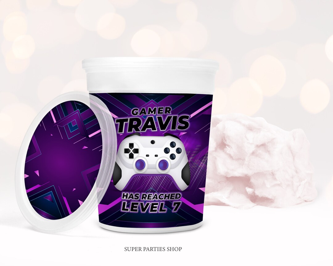 Gamer Cotton Candy Labels Printable Custom Gamer Birthday - Etsy