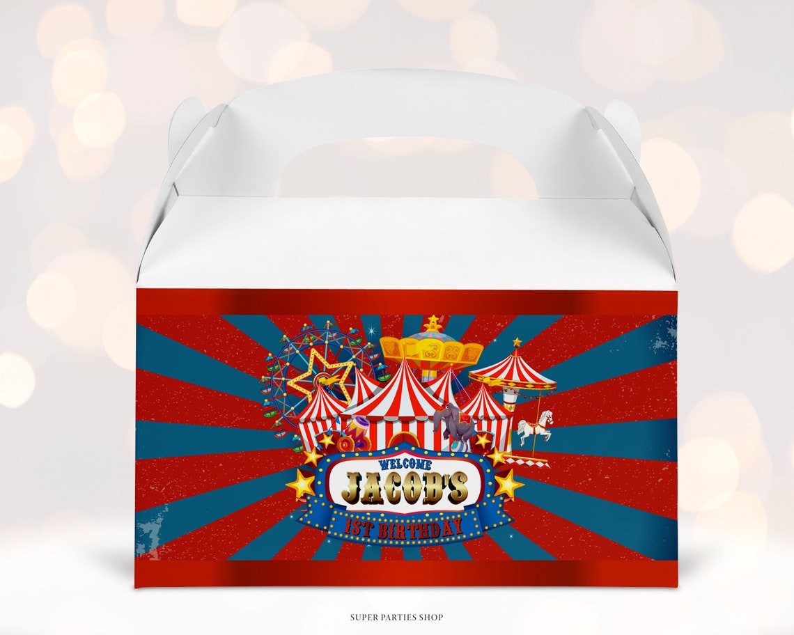 Circus Gable Box Label Printable Circus Tent Birthday Party - Etsy