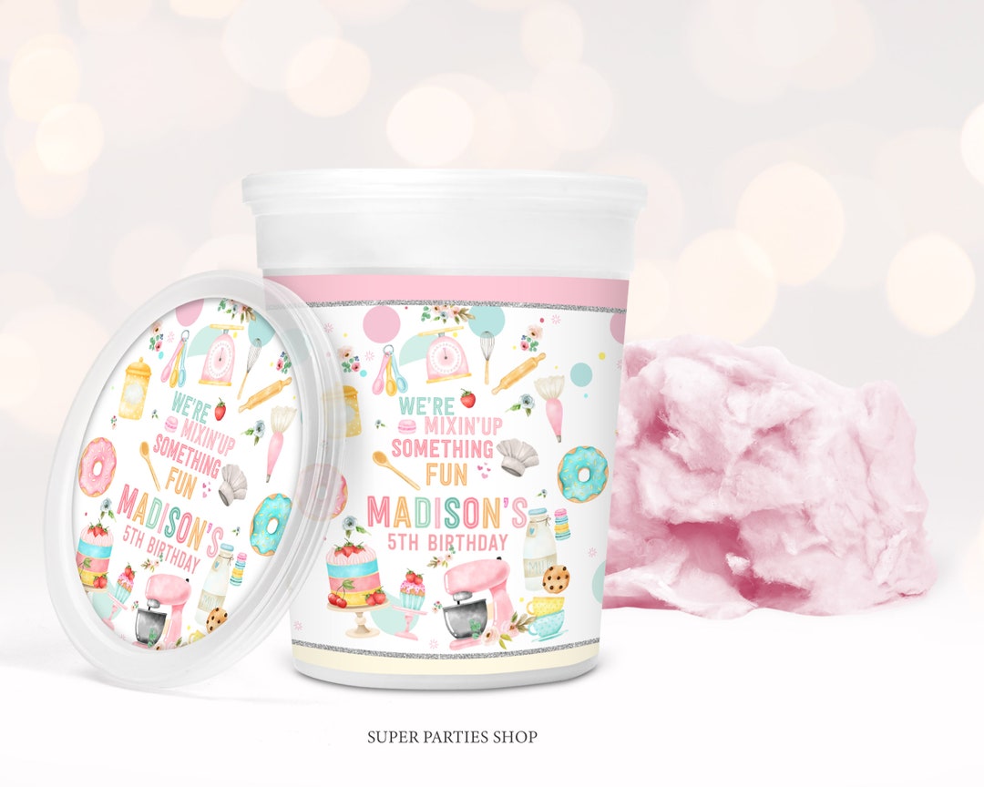 Baking Cotton Candy Label Printable Cupcake Party Invitation - Etsy