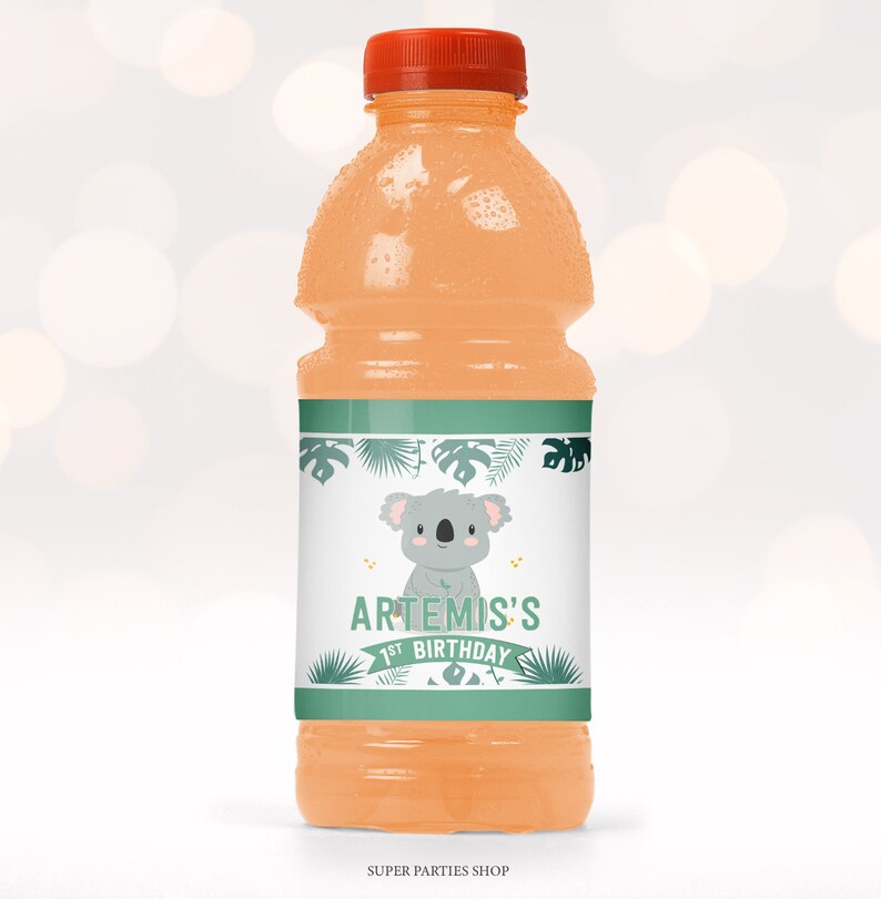 Koala Bottle Label Printable Australian Theme Party Koala - Etsy