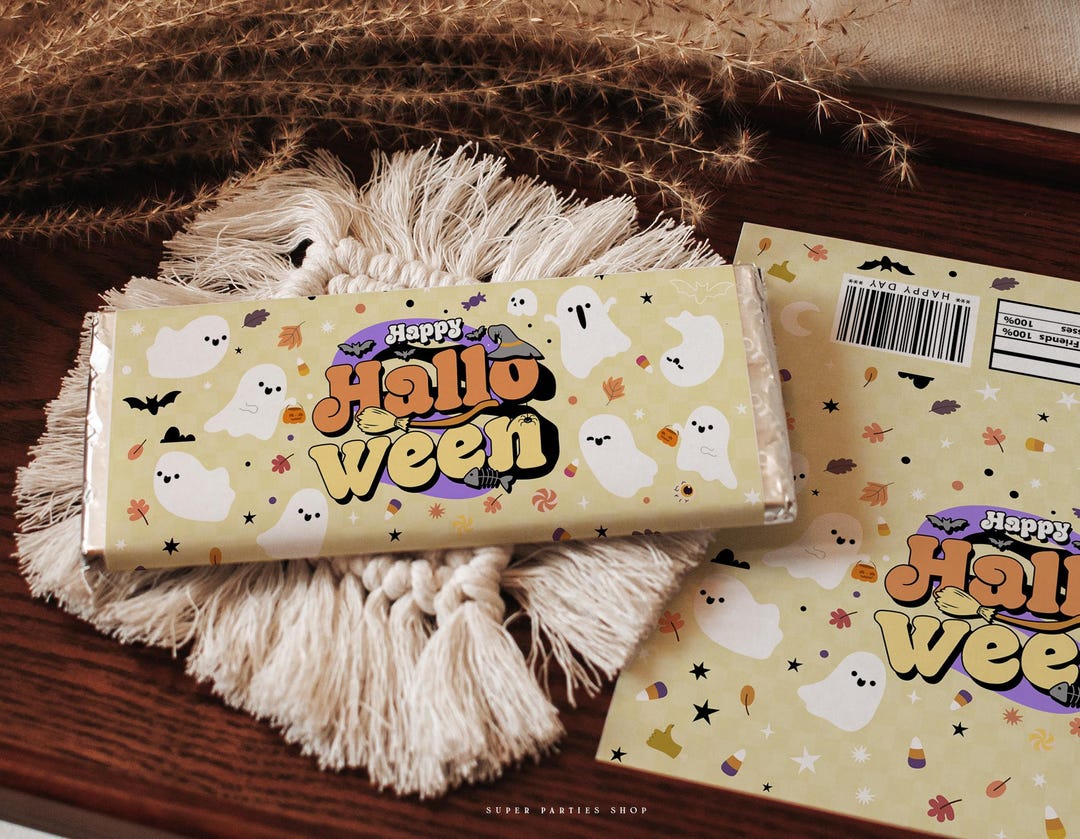 Halloween Candy Bar Wrapper Label, Instant Download, Trick or Treat ...