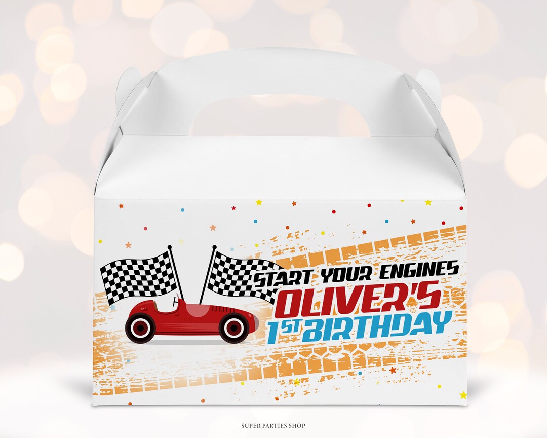 Race Cars Gable Box LABEL Printable, Snack Treat, Roadster Birthday ...