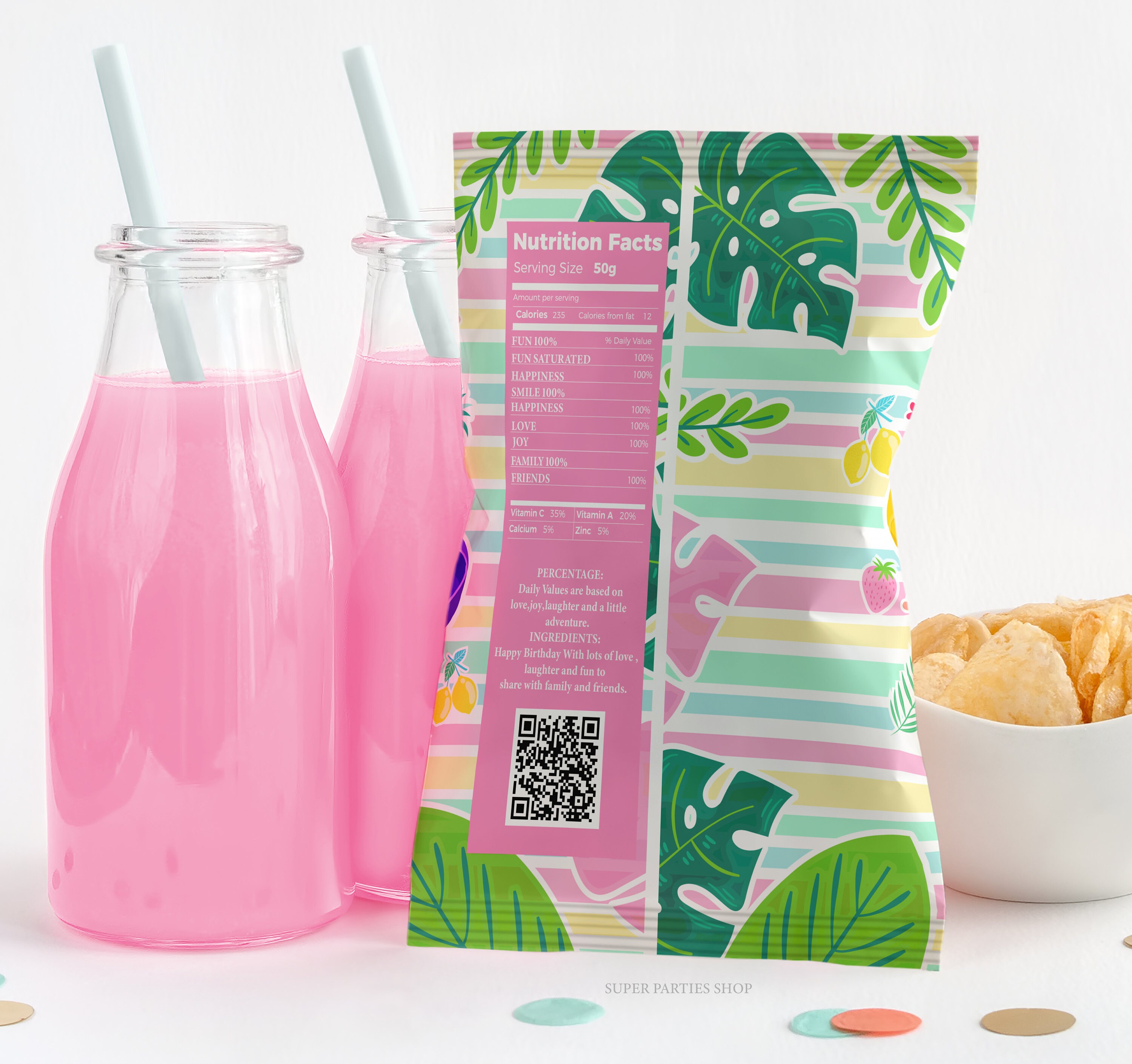 Pool Party Chips Bag Wrapper Printable Pool Birhtday - Etsy