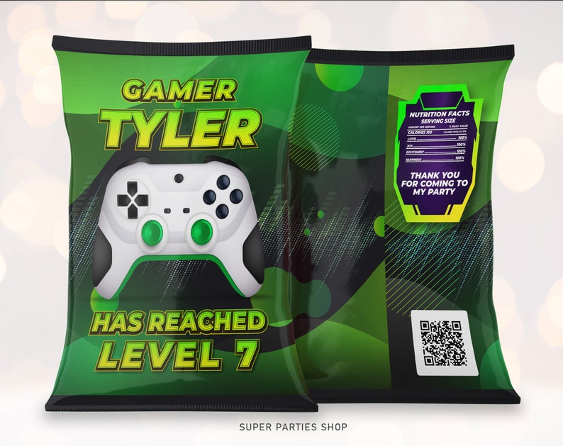Gamer Bundle Package Printable Custom Chip Bags Gamer - Etsy