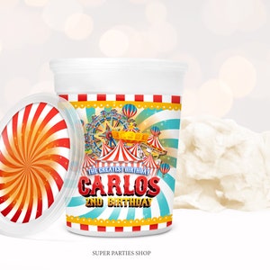 Circus Cotton Candy Label Printable Circus Cotton Tube Label - Etsy