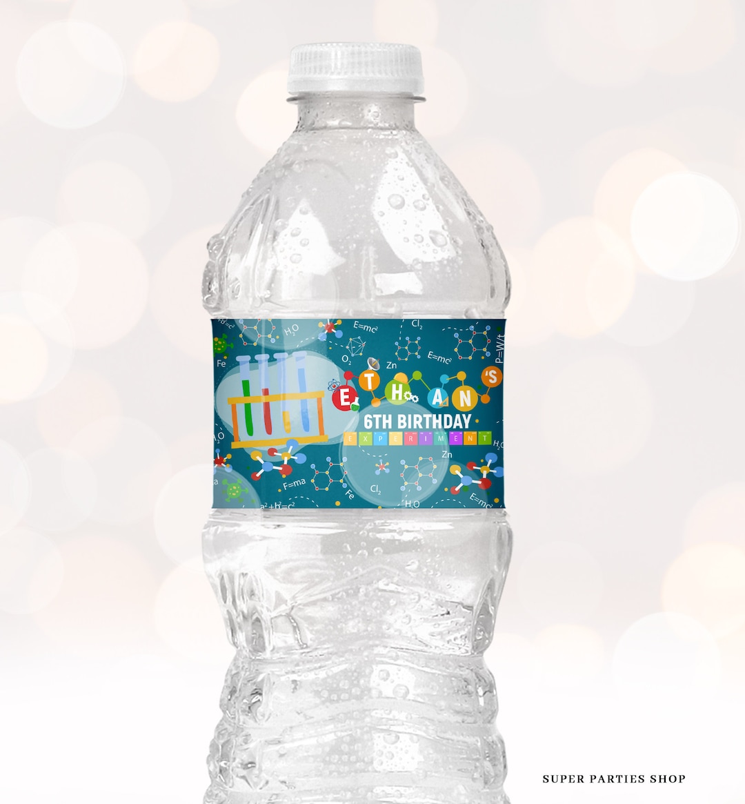 Mad Science Water Bottle Label Printable , Science Birthday, Scientist ...