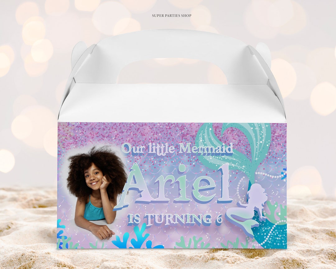 Mermaid Gable Box Label Printable Mermaid Treats, Mermaid Craft Box ...