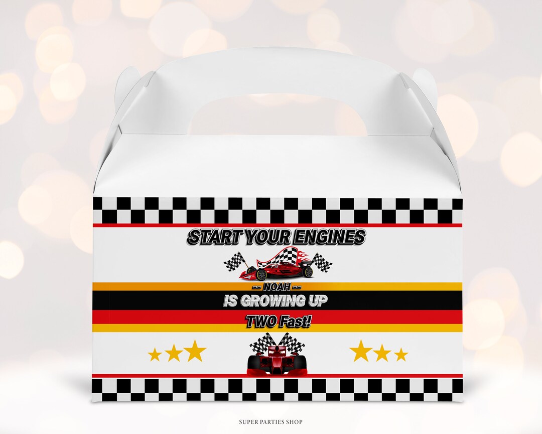 Race Cars Gable Box LABEL Printable, Snack Treat, Roadster Birthday ...