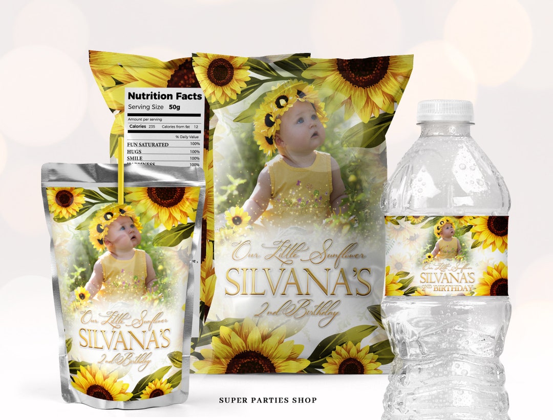 Sunflower Bundle Kit Printable Party Green Gold Wood, Fall Sunflower ...