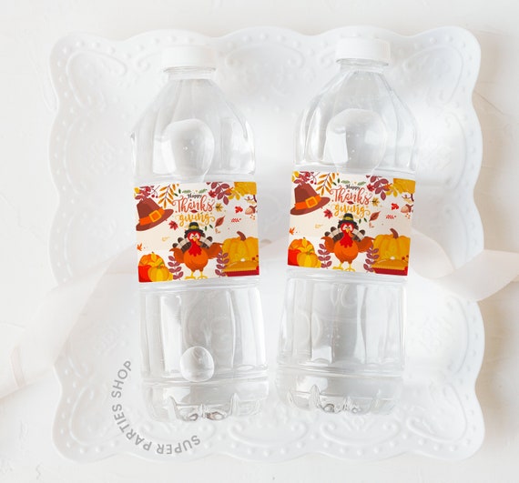 Thanksgiving Water Bottle Labels Printable INSTANT DOWNLOAD | Etsy