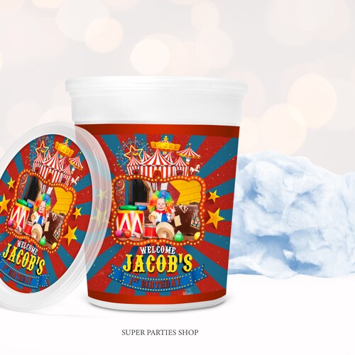 Circus Cotton Candy Label Printable Circus Cotton Tube Label - Etsy