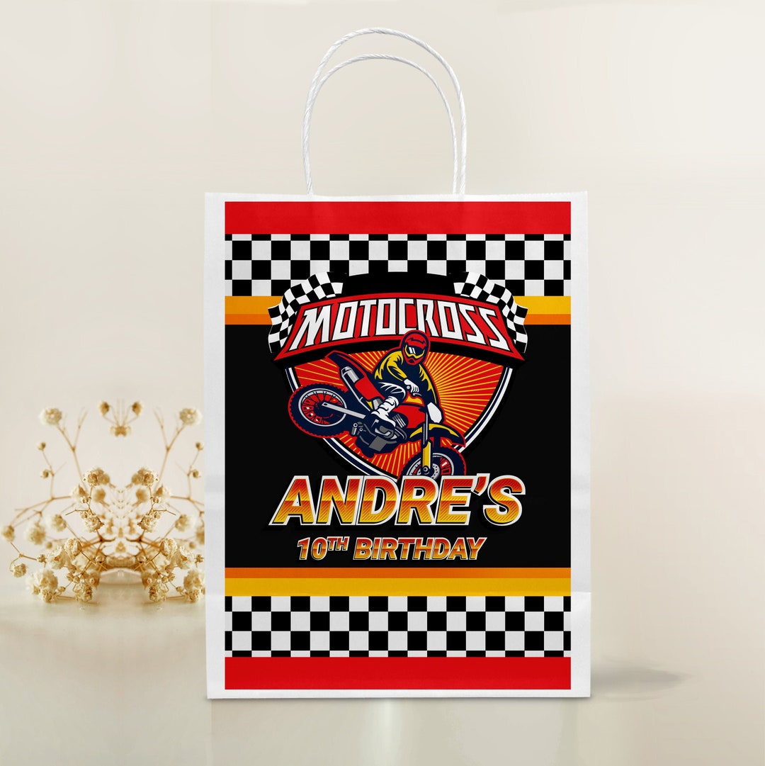 Motocross GIFT Bags Printable, Goodie Bag, Roadster Birthday, Racing ...