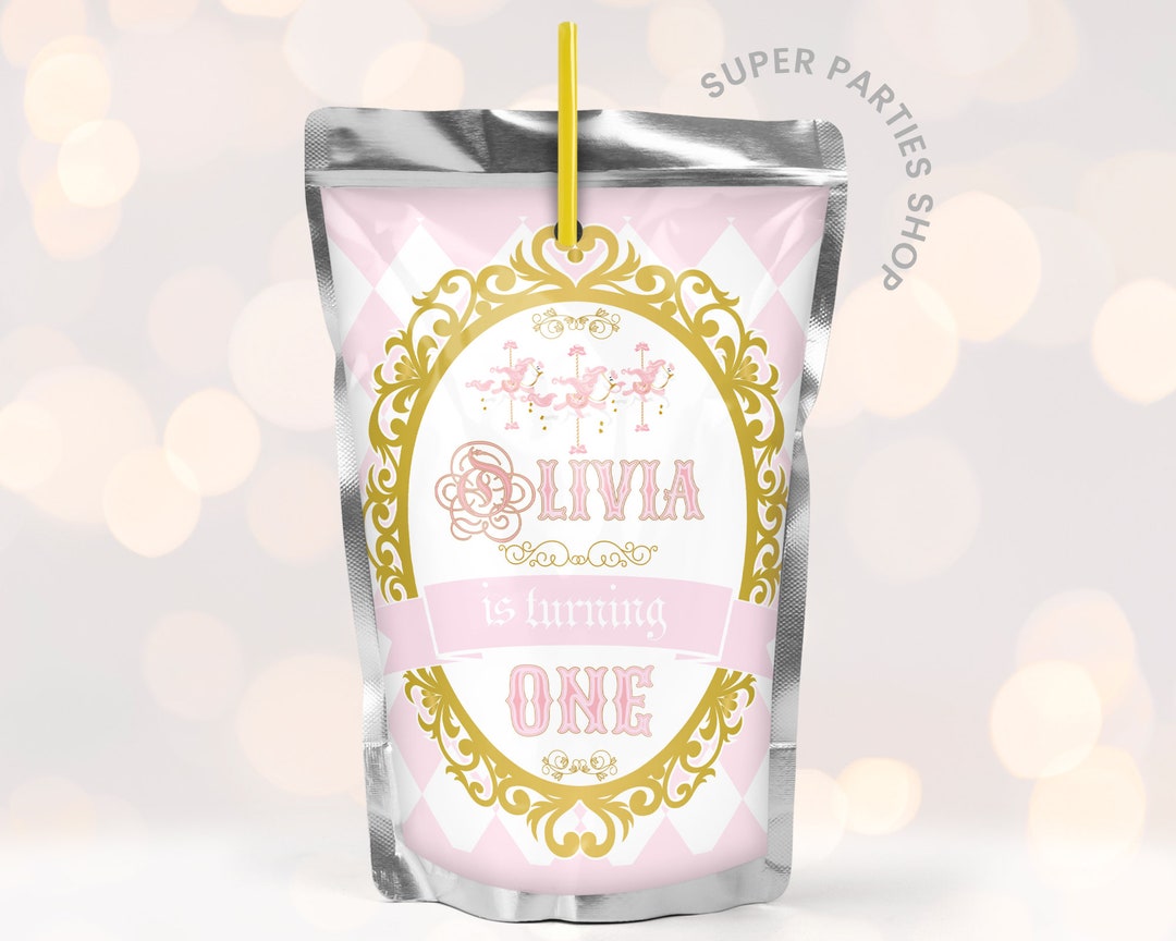 Carousel Caprisun Label PRINTABLE, Merry Go Round,circus Carnival Juice ...
