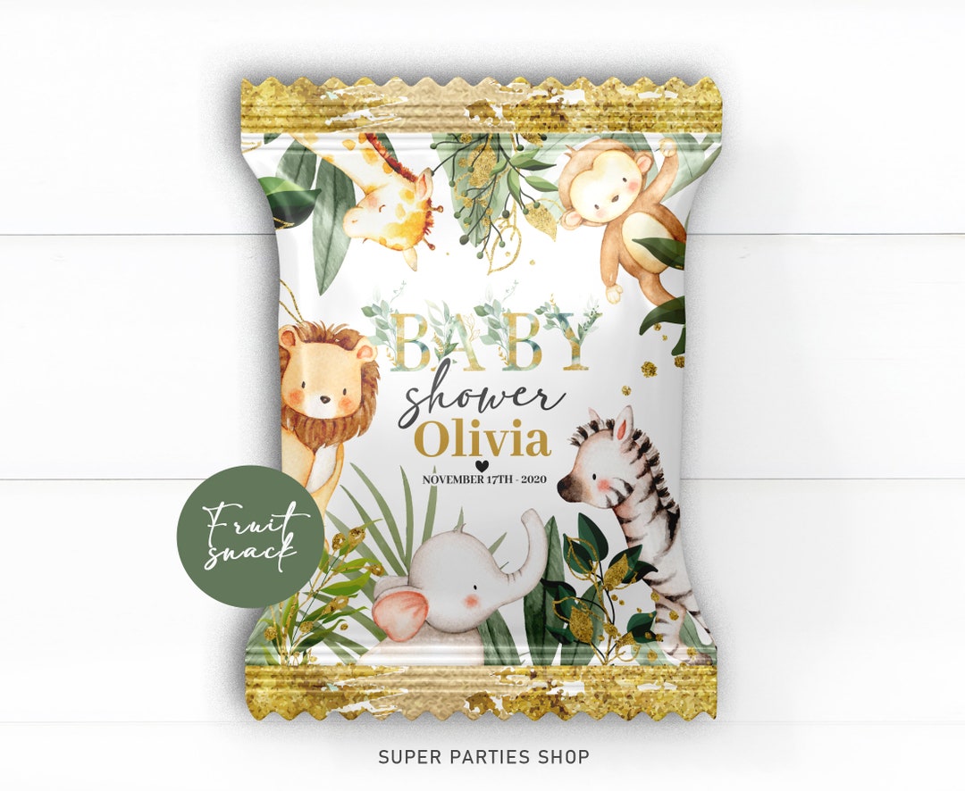 Jungle Fruit Snack Bags Printable Snack Treat Safari wild - Etsy