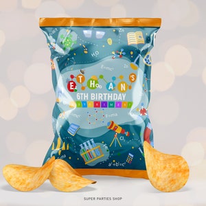 Mad Science Chip Bag Printable , Science Birthday, Scientist Party ...