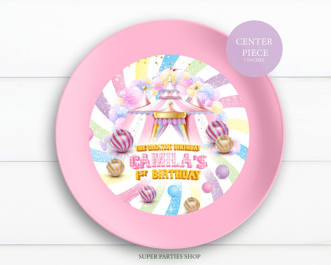 Circus Party Printable Center Piece Plate , Circus Tent Birthday Party ...